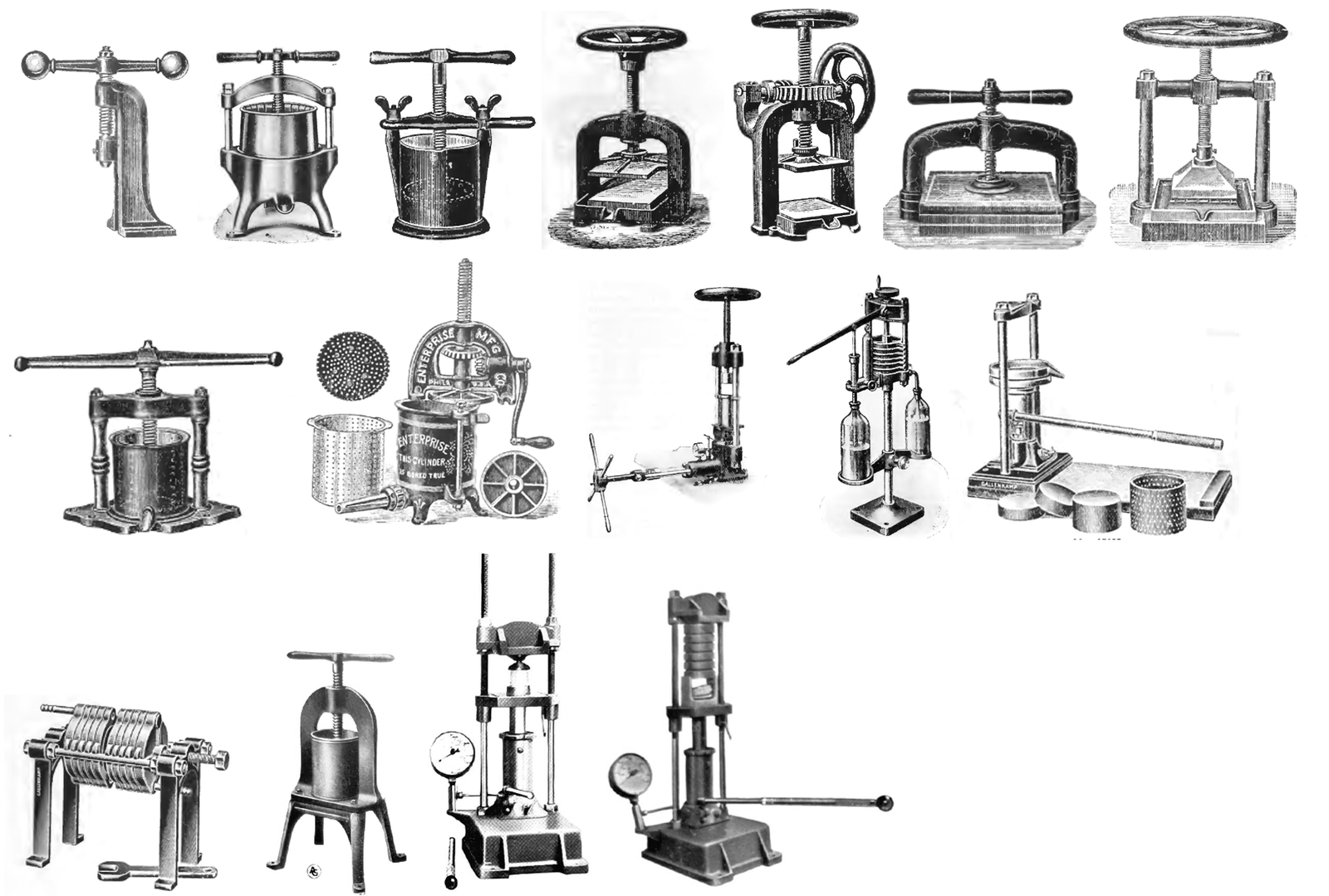 A collection of old fashioned machinesDescription automatically ...