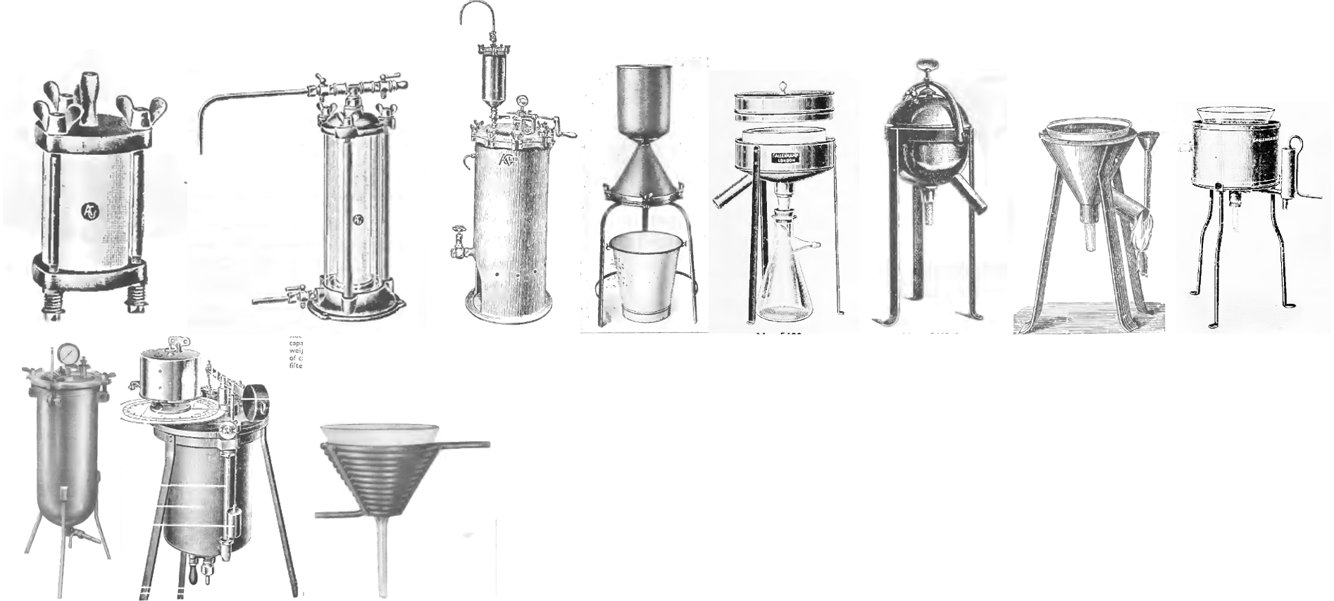 A group of machines with funnelsDescription automatically generated